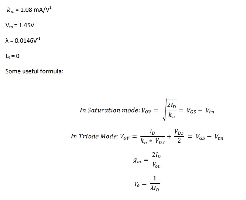 Solved Design the amplifier to achieve a small-signal gain | Chegg.com