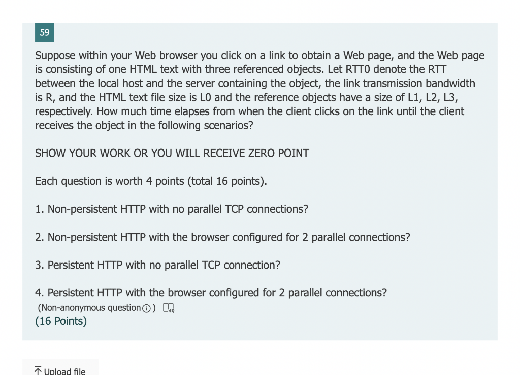 Solved 59 Suppose within your web browser you click on a | Chegg.com