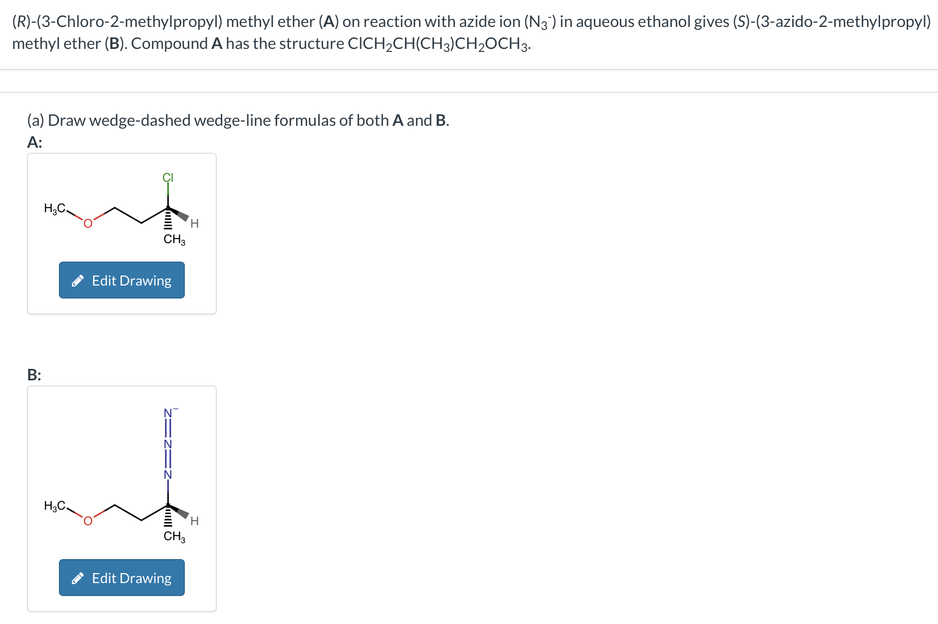 Solved (R)-(3-Chloro-2-methylpropyl) ﻿methyl ether (A) ﻿on | Chegg.com