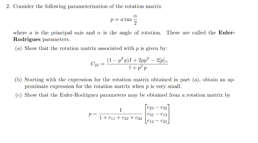 2 Consider The Following Parameterization Of The