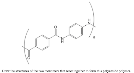 Solved IZ IZ fobas Draw the structures of the two monomers | Chegg.com