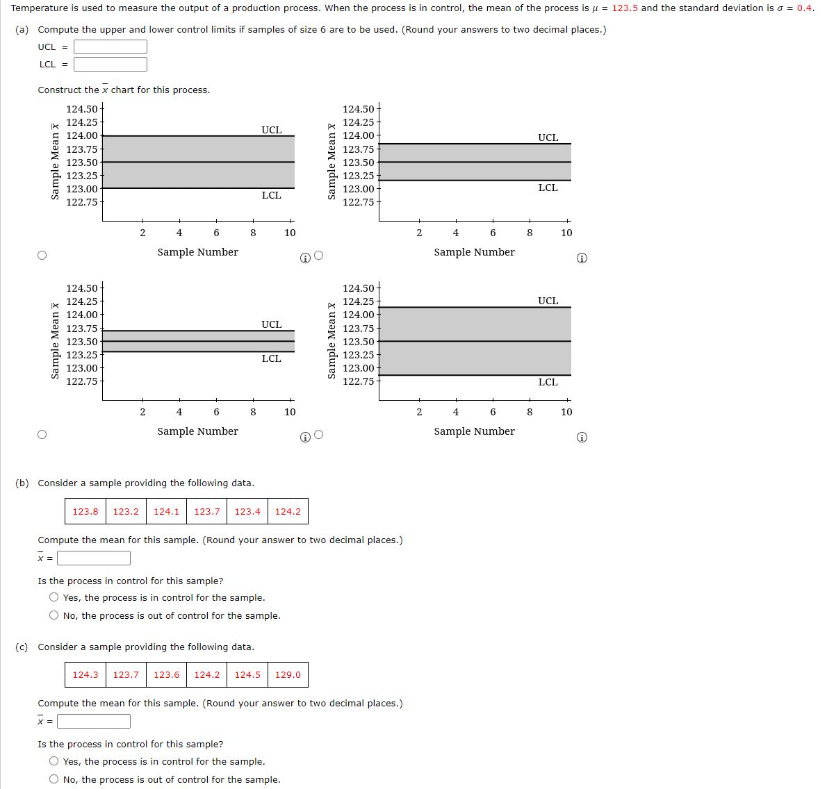 Solved (a) Compute the upper and lower control limits if | Chegg.com