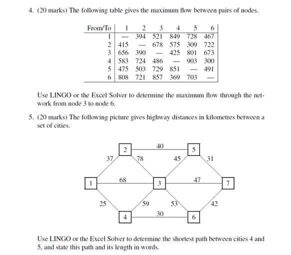 4. (20 marks) The following table gives the maximum | Chegg.com