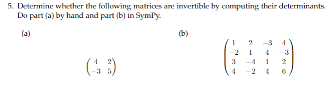 Determine whether the following matrices are | Chegg.com