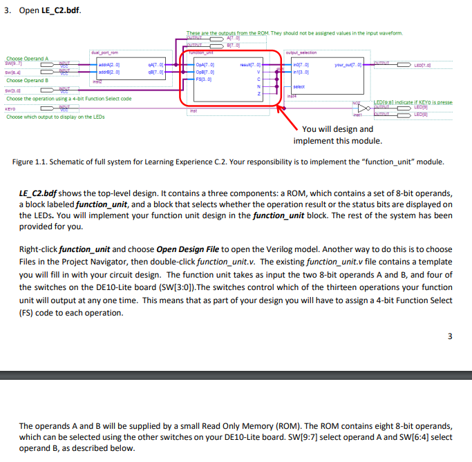 Solved 1.1 Operation Set and Status Bits You will design and | Chegg.com