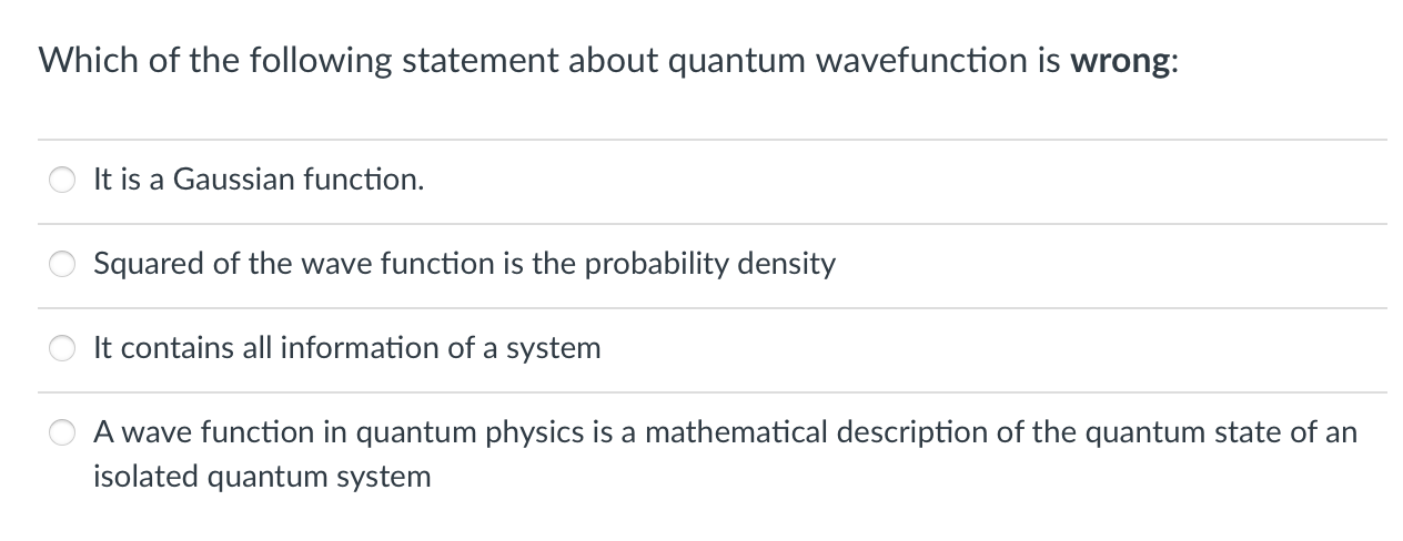 Solved Which of the following statement about quantum | Chegg.com