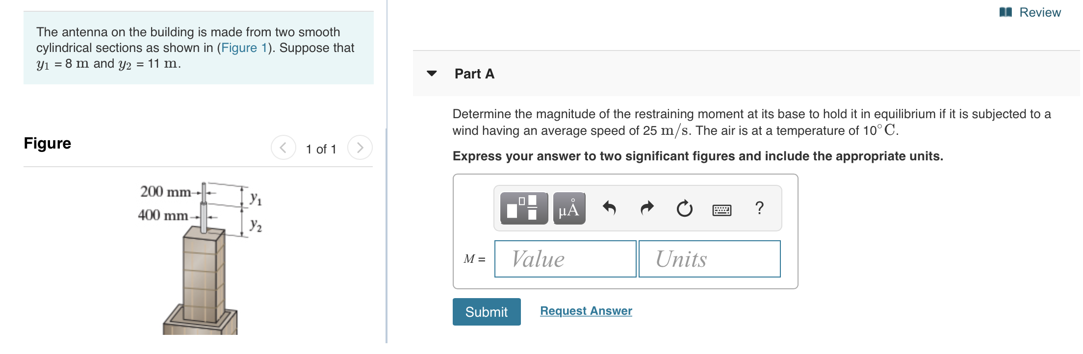 Solved Review The antenna on the building is made from two | Chegg.com