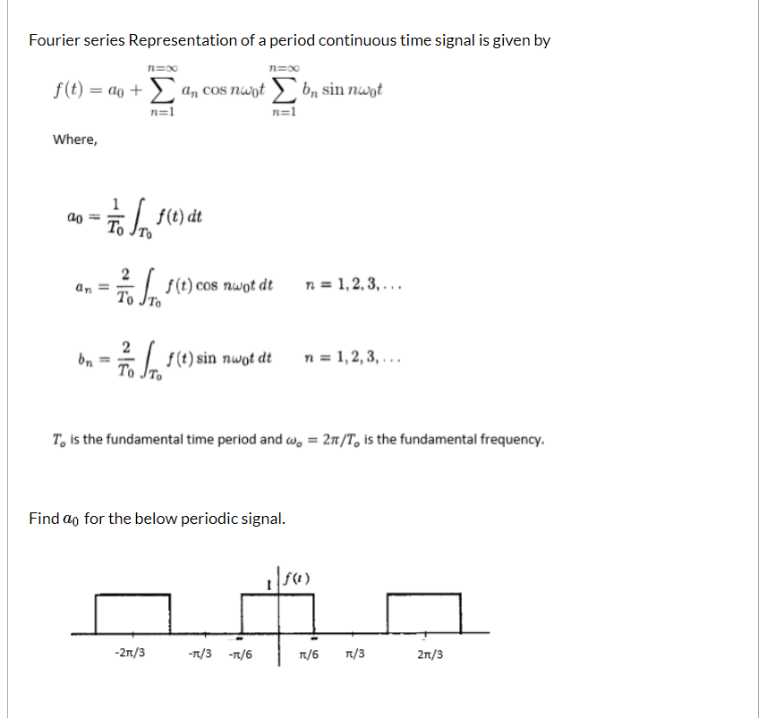 Solved Fourier series Representation of a period continuous | Chegg.com