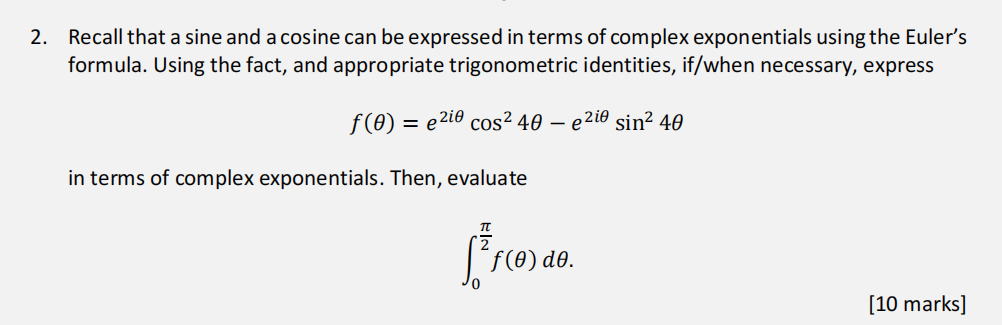 Solved 2. Recall that a sine and a cosine can be expressed | Chegg.com