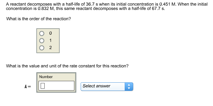 Solved The rate constant for this first-order reaction is | Chegg.com