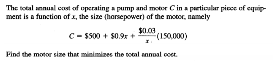 Solved The total annual cost of operating a pump and motor C | Chegg.com