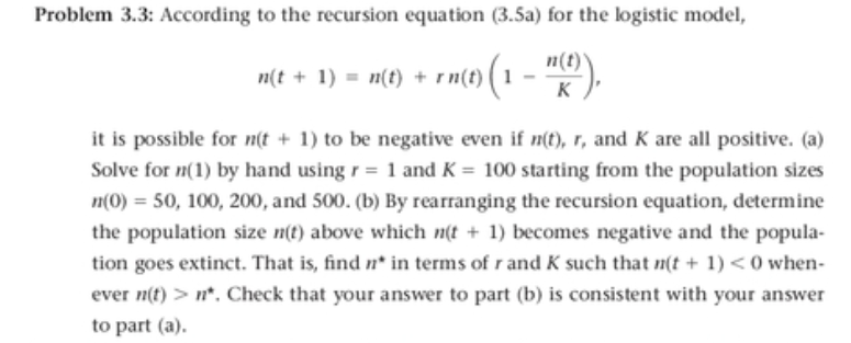 Solved roblem 3.3: According to the recursion equation | Chegg.com