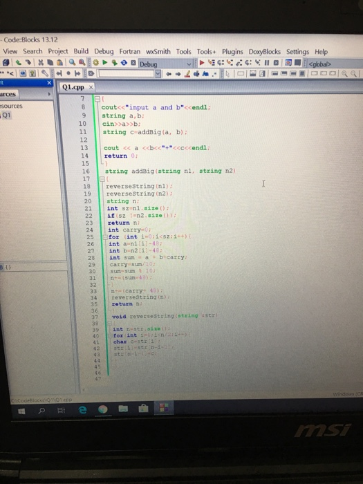 -Code Blocks 13.12 View Search Project Build Debug | Chegg.com