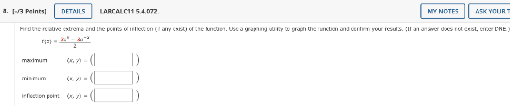 Solved Find the relative extrema and the points of | Chegg.com