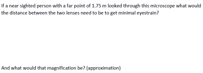 Solved The Focal Lengths Of The Objective And The Eyepiece