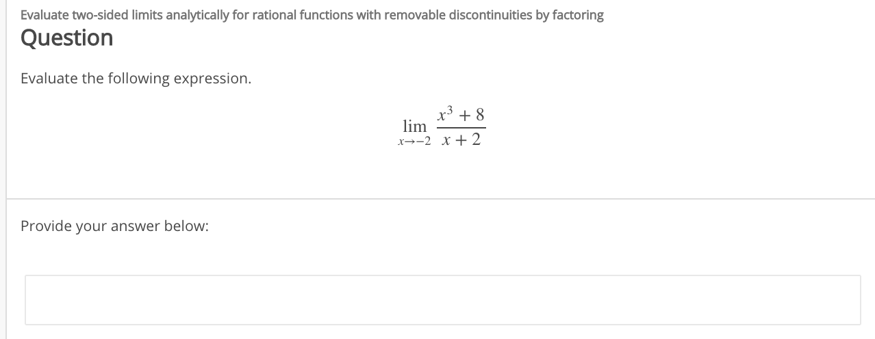 Solved Evaluate two-sided limits analytically for rational | Chegg.com