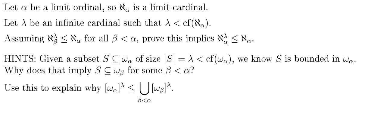 Let a be a limit ordinal, so X, is a limit cardinal. | Chegg.com