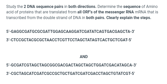 Solved Study the 2 DNA sequence pairs in both directions. | Chegg.com
