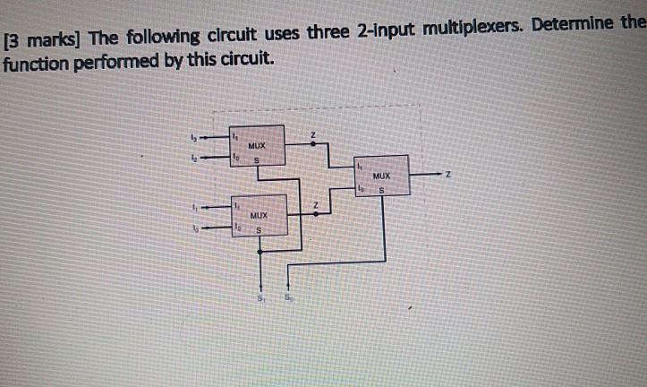 Solved [3 marks] The following circuit uses three 2-input | Chegg.com