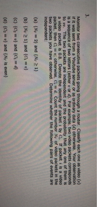 Solved 3. Monitor two consecutive packets going through a | Chegg.com