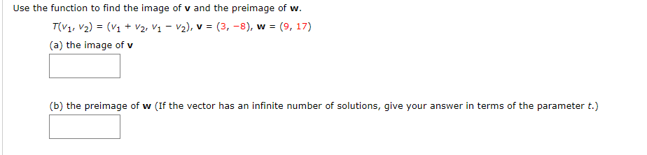 Solved Use the function to find the image of v and the | Chegg.com