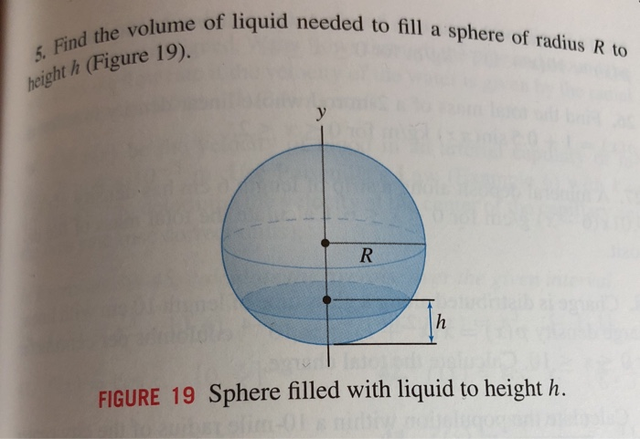 Solved e of liquid needed to fill a sphere of radius R to | Chegg.com