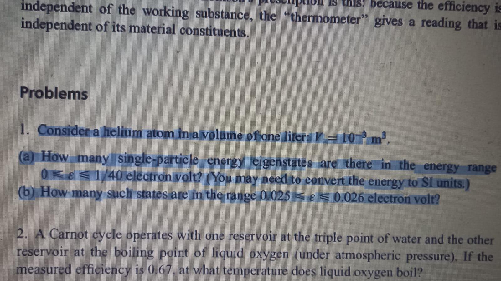 Solved independent of the working substance, the | Chegg.com