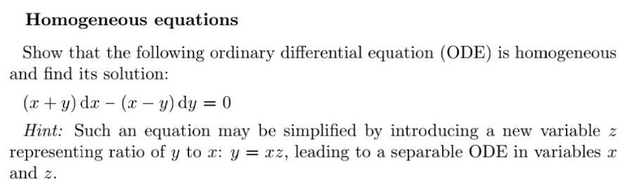 Solved Homogeneous equations Show that the following | Chegg.com