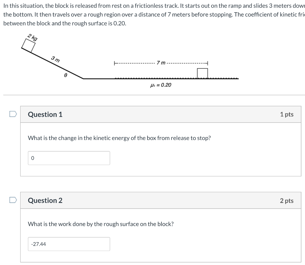 Solved In this situation, the block is released from rest on | Chegg.com