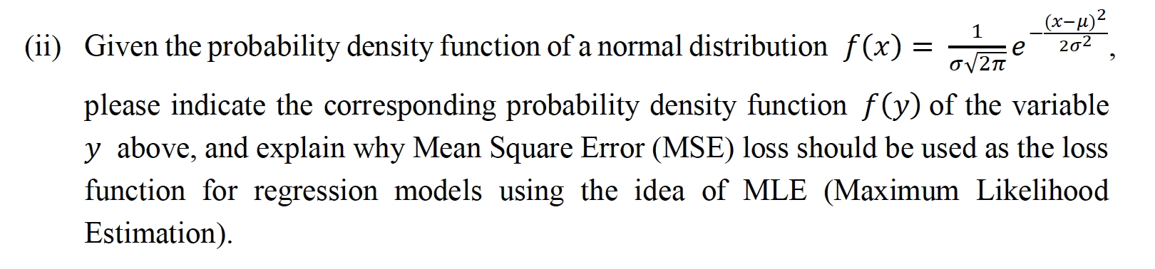 Solved (ii) Given the probability density function of a | Chegg.com