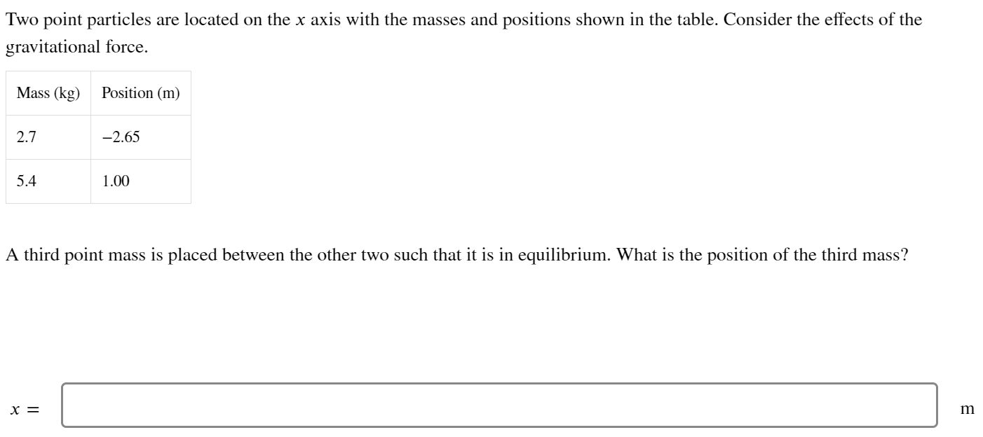 Solved Two point particles are located on the x axis with | Chegg.com