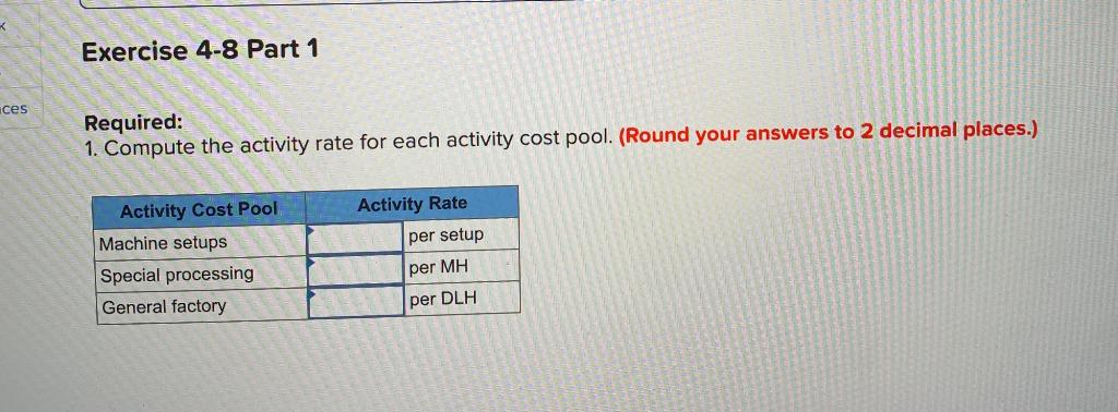 Solved Required information Exercise 4-8 Computing ABC | Chegg.com