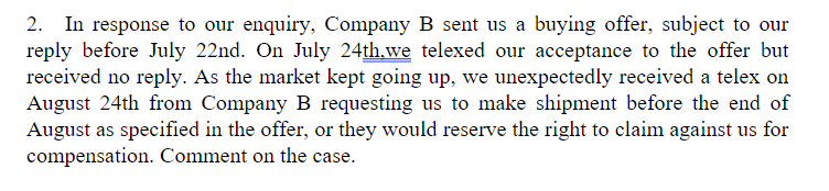 Solved 2. In response to our enquiry, Company B sent us a | Chegg.com