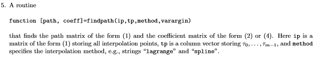 5. A routine function [path, coeff]-findpath(ip, tp, | Chegg.com