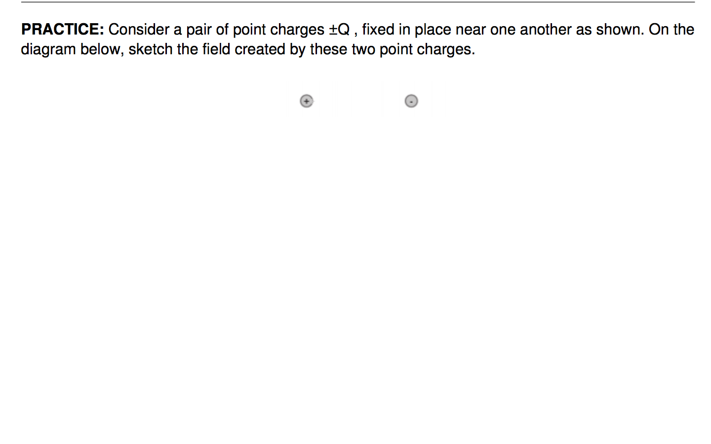 Solved PRACTICE: Consider a pair of point charges +Q, fixed | Chegg.com