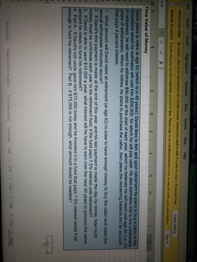 Solved = HW Comprehensive Classes 1-10 - Protected View - | Chegg.com