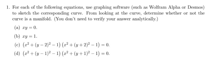 Solved 1. For each of the following equations, use graphing | Chegg.com