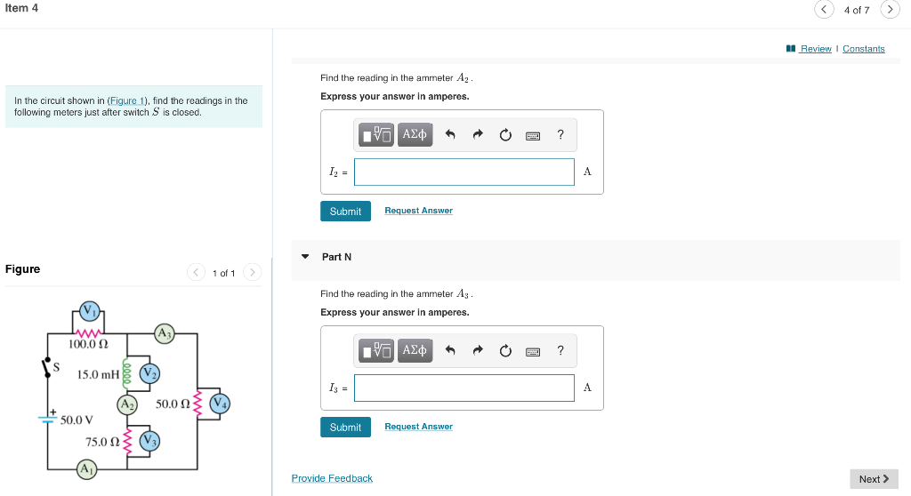 Solved Item 4 4 of 7 > Review | Constants Correct In the | Chegg.com