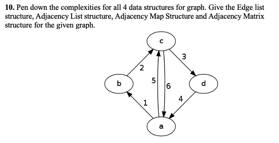 Solved 10. Pen down the complexities for all 4 data | Chegg.com