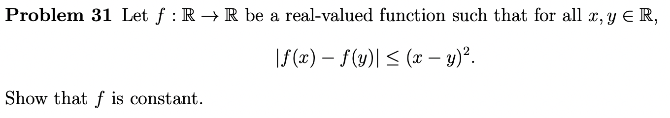 Solved Problem 31 Let f:R→R be a real-valued function such | Chegg.com
