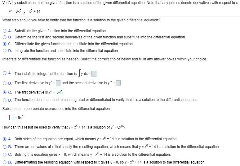 Solved Verify By Substitution That The Given Function Is A Chegg