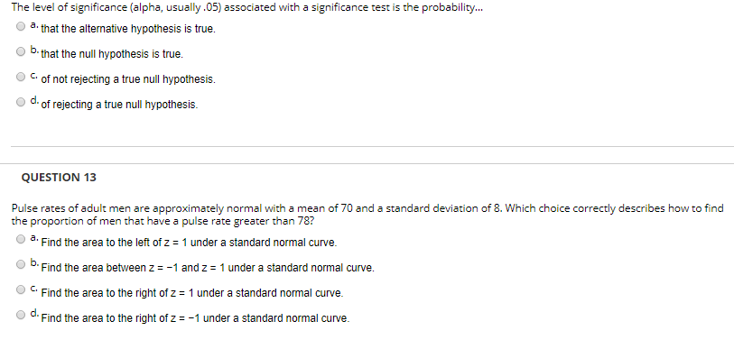 Solved The level of significance (alpha, usually.05) | Chegg.com