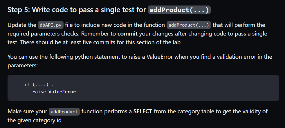 Solved Step 5: Write code to pass a single test for | Chegg.com