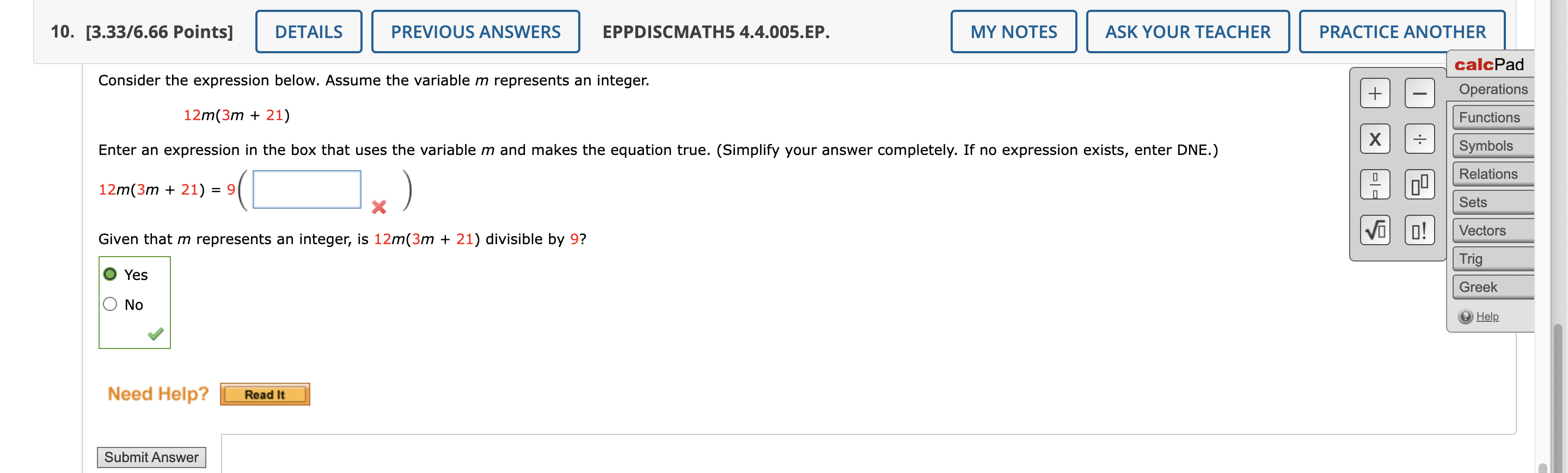 Solved Consider the expression below. Assume the variable m | Chegg.com