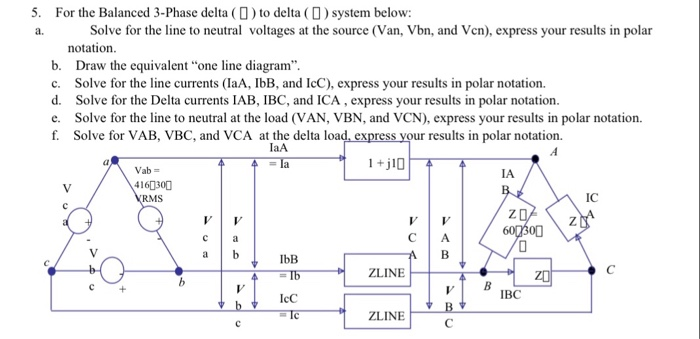 Solved 5. For the Balanced 3-Phase delta ) to delta () | Chegg.com