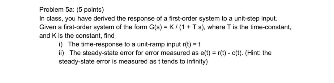Solved Problem 5a: (5 points) In class, you have derived the | Chegg.com
