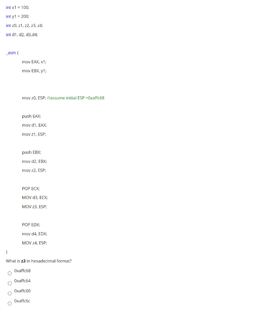 Solved Signed short int i =Oxf8. What is the decimal number | Chegg.com