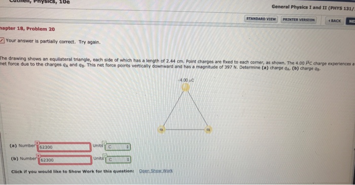 Solved The drawing shows an equilateral triangle, each side | Chegg.com
