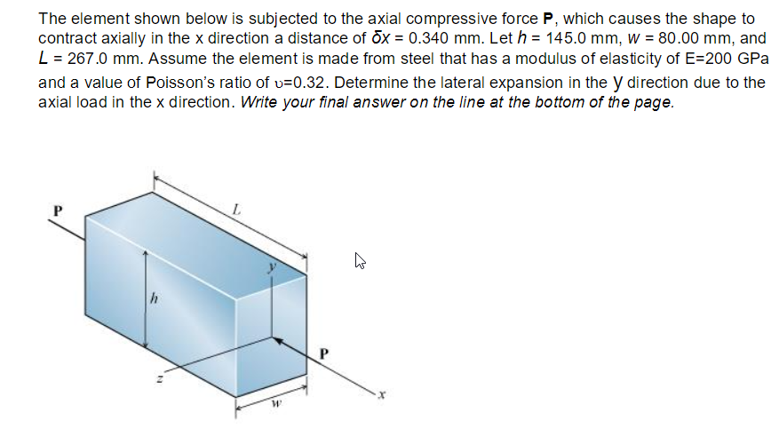 Solved The element shown below is subjected to the axial | Chegg.com