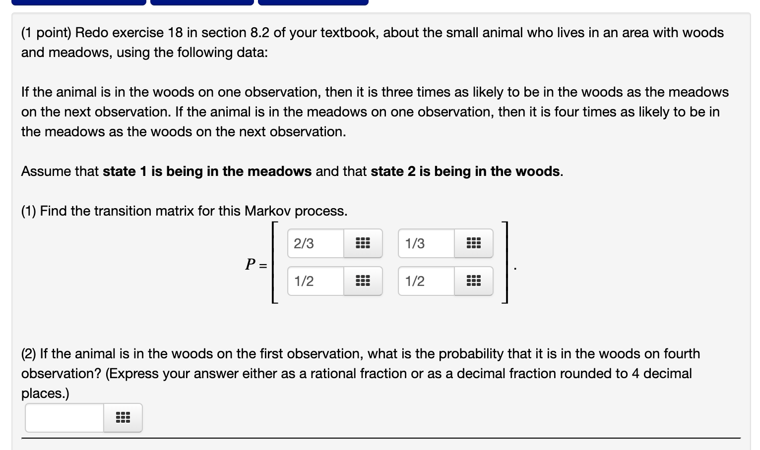 Solved (1 point) Redo exercise 18 in section 8.2 of your | Chegg.com